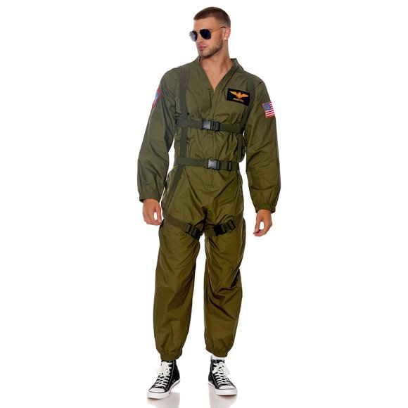FP-552942 | Pants | Fighter Pilot Costume Jumpsuit Harness And Aviators ...